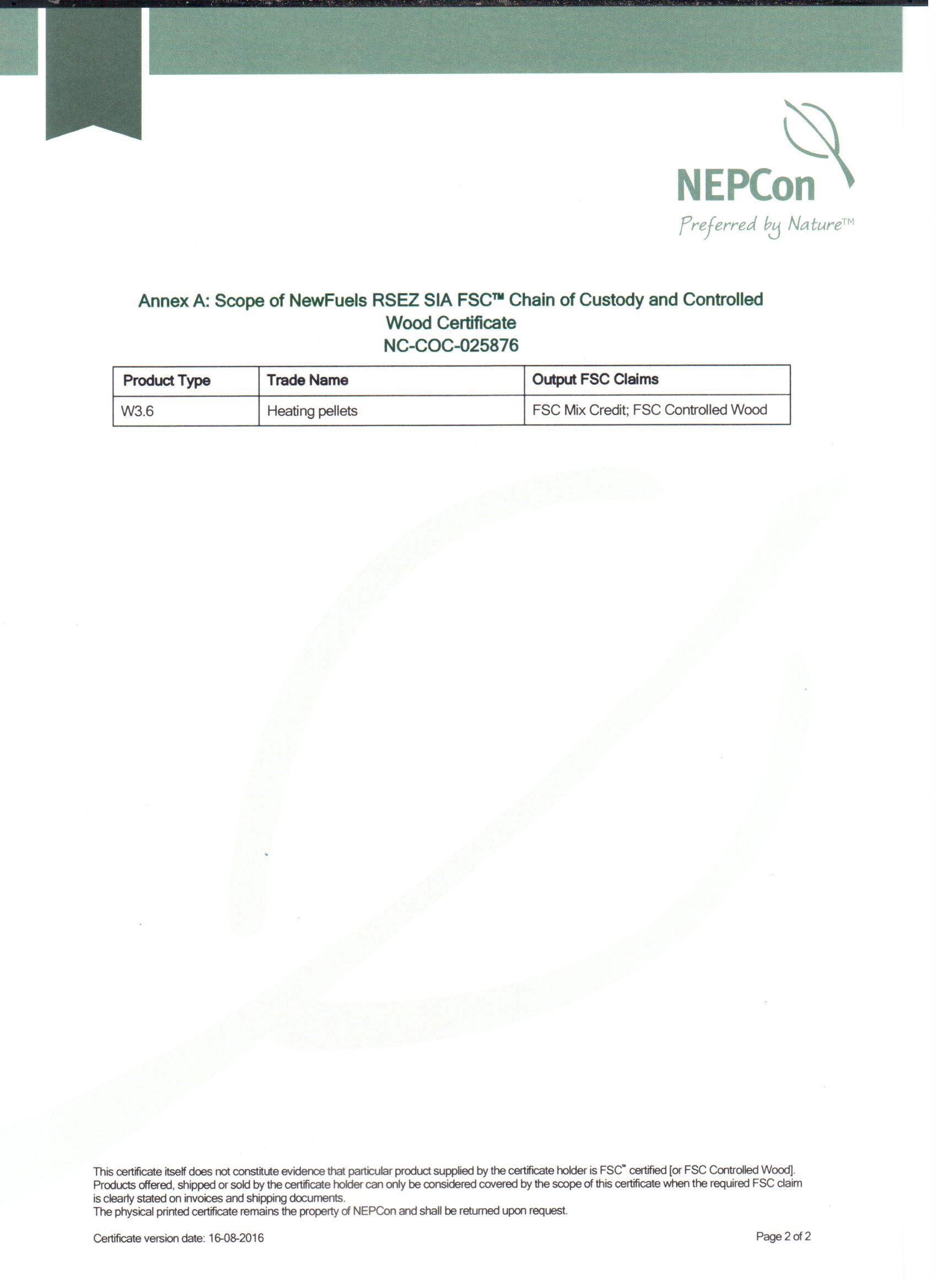 FSC Certification Passed Successfully - NewFuels